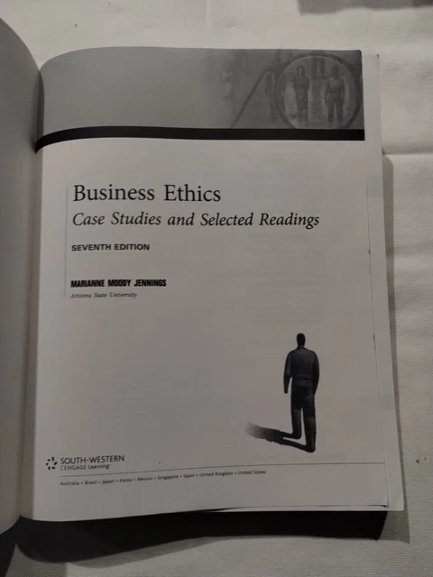 BUSINESS ETHICS : Case Studies and Selected Readings by Marianne M. Jennings $53.02 - PicClick CA