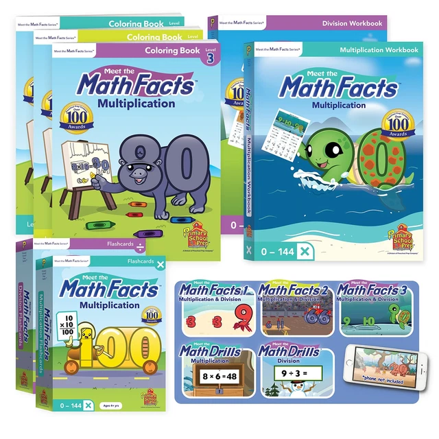 MEET THE MATH Facts Multiplication & Division Levels 1, 2 & 3 Big Set ...