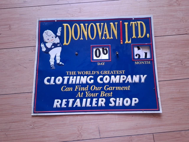 PLAQUE EN TOLE Americaine Embossee Donovan , Clothing Company ( Dateur ...