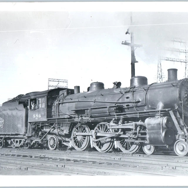 C1940S MILWAUKEE ROAD Railway #884 Steam Locomotive Train Photo ...