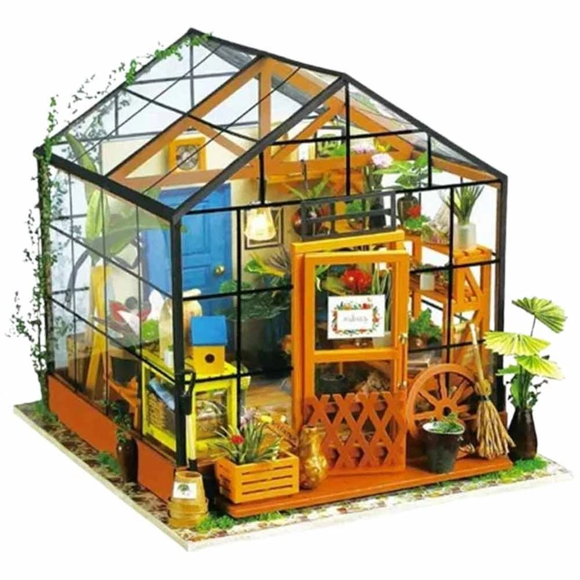 ROLIFE 3D WOODEN Cathy‘s Flower Garden Green House Miniature DIY Models ...