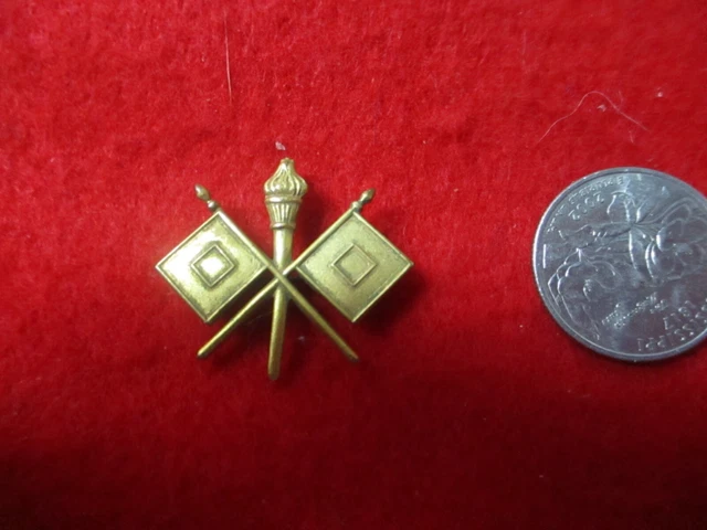 Original Ww1 Us Army Signal Corps Officers Collar Disk Eur 4 56