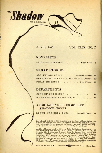 SHADOW PULP VOL. 49 #2 VG 1945 £47.49 - PicClick UK
