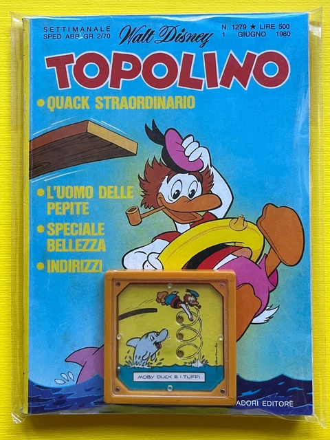 GADGET TOPOLINO N. 1279 Con Busta Protet. Gadget Originale "Moby Duck e ...