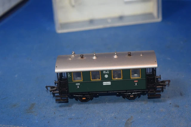 FLEISCHMANN 5052 'H0' 4 Wheel Balcony Coach 2nd/3rd 'Asbach' ((Lights ...