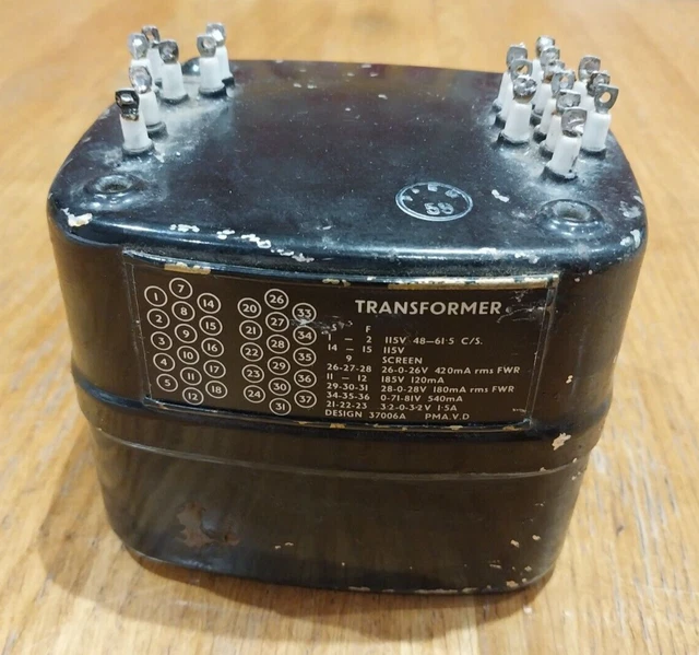 PARMEKO MAINS TRANSFORMER Low Voltage 37006A w/ 185V, 120mA Winding ...