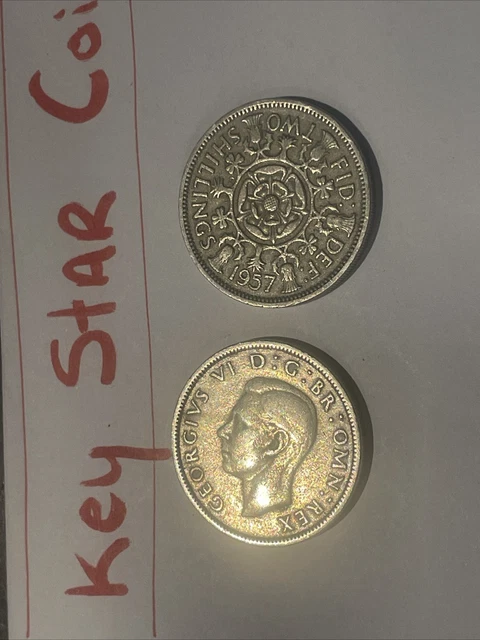 1950S GREAT BRITAIN 🇬🇧 Florin Coin 🪙 - 2 Two Shillings. Various Years ...