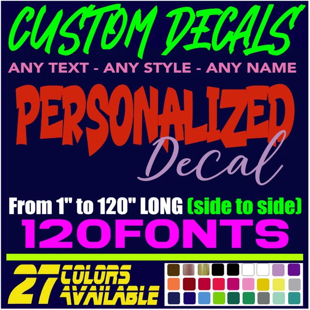 CUSTOM DECAL STICKER Vinyl Lettering Personalized Text,Window Wall Car ...