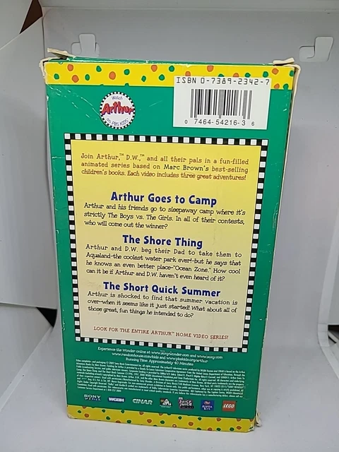ARTHUR'S GREAT SUMMER VHS 2002 Includes 3 Great Adventures PBS Kids ...