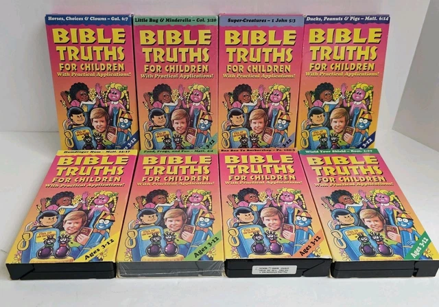 CHILDRENS BIBLE TRUTH'S 8 VHS TAPES Practical Applications 1980s Ages 3 ...