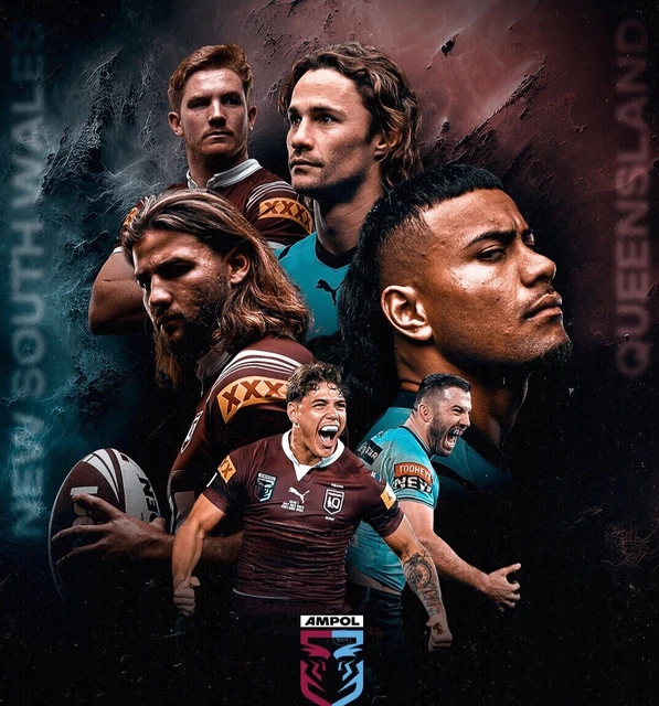 2024 STATE OF Origin Nsw Blues Qld Maroons Nrl Rugby Team Poster ...