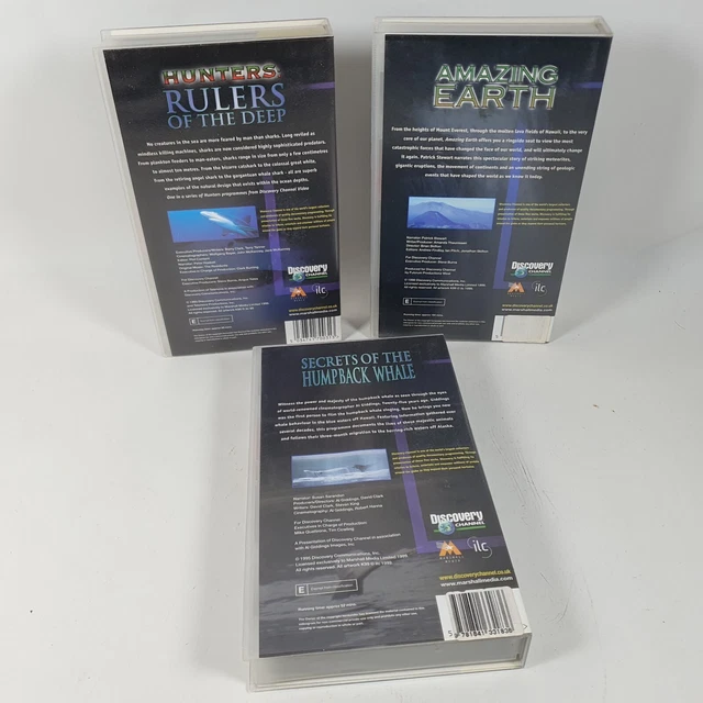 DISCOVERY CHANNEL VHS Bundle Lot Humpback Whale Hunters Amazing Earth £ ...