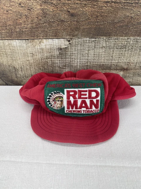 VINTAGE RED MAN Hat Cap USA Made Big Patch Chew Tobacco £22.11 ...