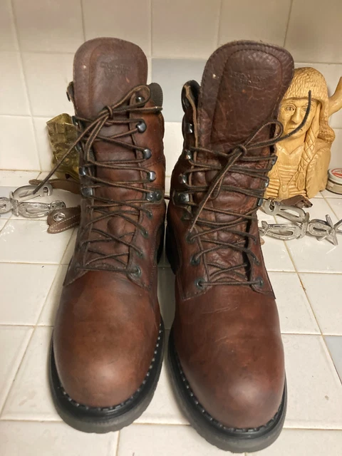 MENS RED WING 2238 Brown Leather 6" Boots 14 B Made In Usa Steel Toe ...