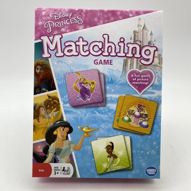 DISNEY PRINCESS MATCHING Game Memory Preschool Jasmine Rapunzel 2017 ...