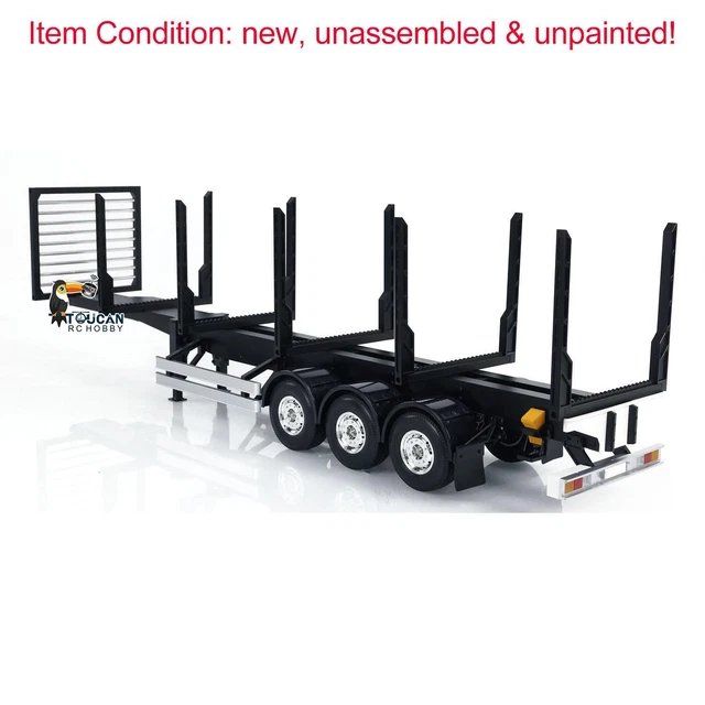 1/14 RC TOUCANRC 3Axle Timber Truck Pole Tractor Flatbed Semi Trailer ...