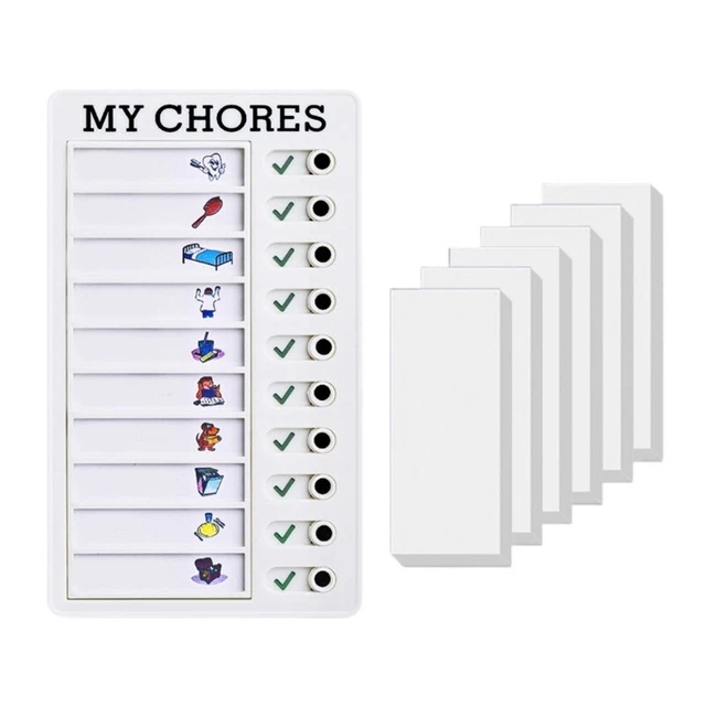 PORTABLE CHORE CHART Checklist Board Daily Routine Chart with 60 Chore Cards $18.58 - PicClick AU