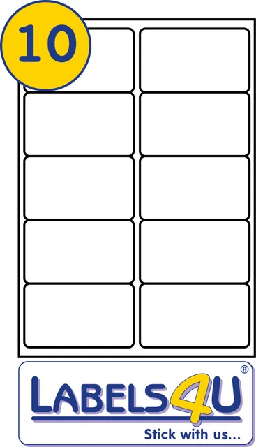 100 SHEETS OF A4 Labels 10 Labels per Sheet Size 99.1x57mm £9.75 ...