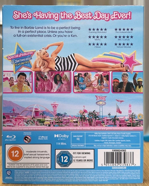 BARBIE BLU RAY Film Margot Robbie Ryan Gosling New And Factory Sealed ...