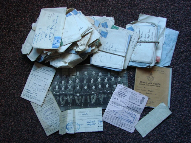 EARLY POST-WW2 RAF Airman's paperwork etc. along with many letters to ...
