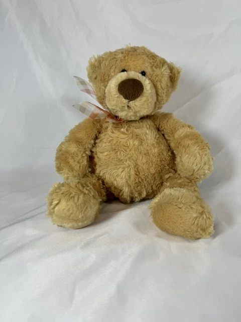 GUND &MANNI& PLUSH Bear #15015 Soft Tan Teddy Bear w/ Ribbon Bow 12 ...