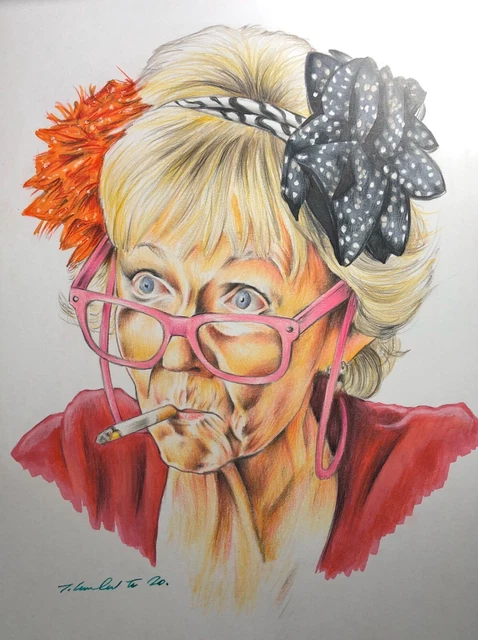 MADGE BENIDORM DISEGNO a matita originale. Fan-ART A4. Sheila Reid EUR ...