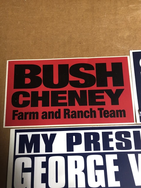 GEORGE W BUSH Dick Cheney Bumper Stickers And Political Campaign pins ...