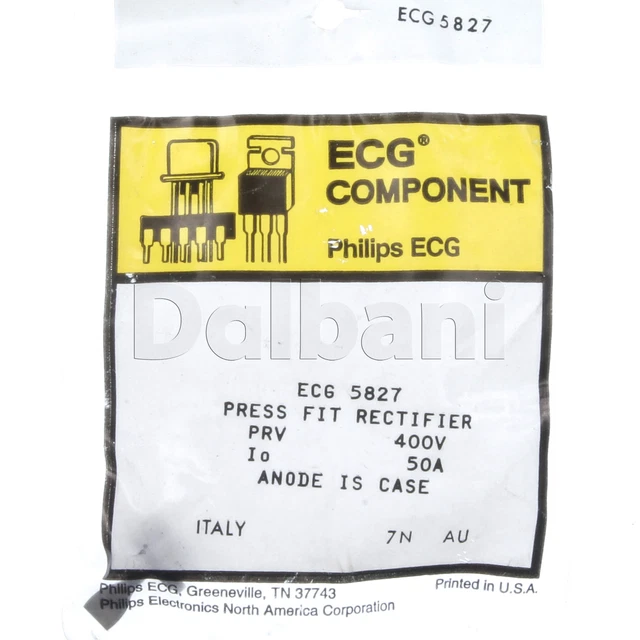 ECG5827 NTE5827 PRESS Fit Rectifier Philips ECG Component Italy Anode ...