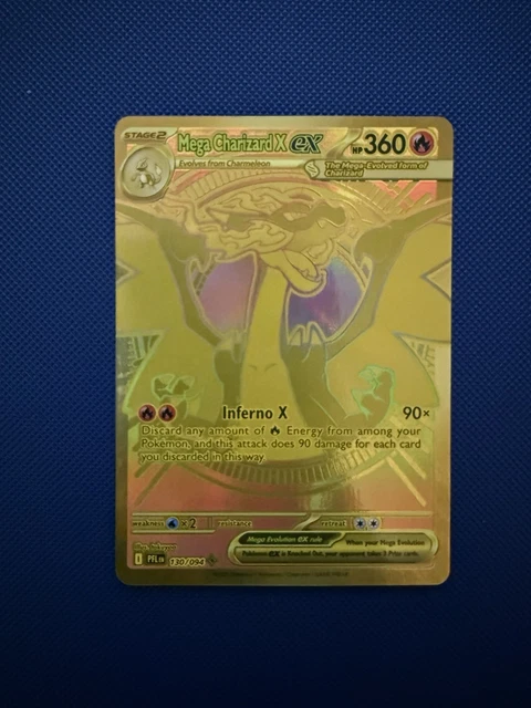 POKÉMON TCG MEGA Charizard X Ex 130/094 Phantasmal Flames Mega Hyper ...