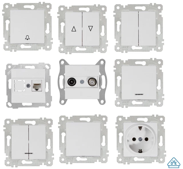 SCHALTERPROGRAMM UNTERPUTZ VDE Steckdosen Schalter Rahmen Mutlusan Rita EUR 1,49 - PicClick DE