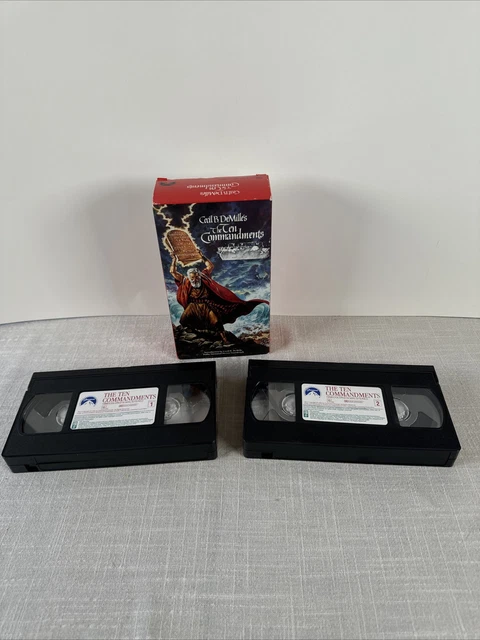 THE TEN COMMANDMENTS (VHS) 2-Tape Set Vintage £3.65 - PicClick UK