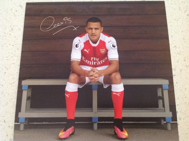 ARSENAL 2017 SOCCER Alexis Sanchez Signed Poster Card ,Football Epl ...