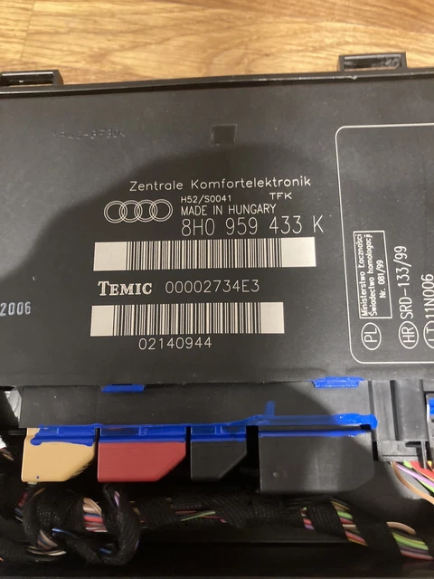 AUDI A4 CABRIO/CONVERTIBLE Comfort/Convenience Control Module Ccm ...