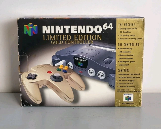 NINTENDO 64 (N64) Limited Edition Gold Controller Console *BOXED W ...