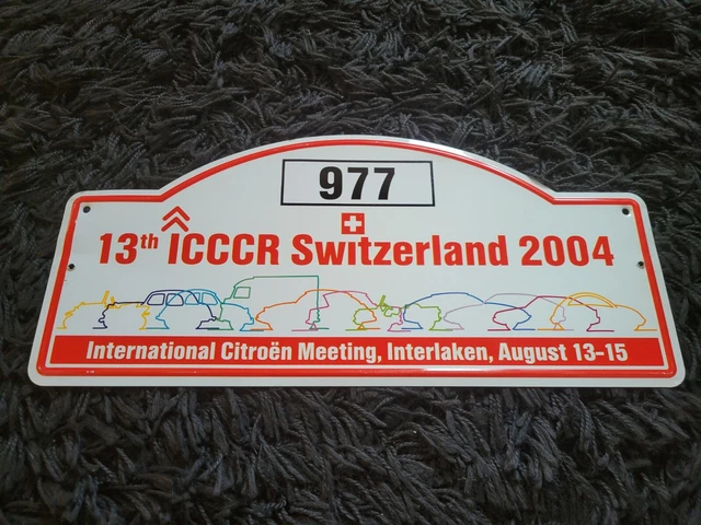 PLAQUE DE RALLYE N°977 13th ICCCR SWITZERLAND 2004 MEETING CITROËN ...