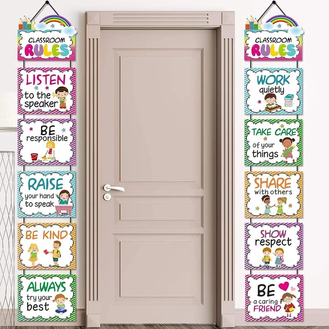 CLASSROOM RULES POSTERS Classroom Bulletin Board Decorations Set for ...