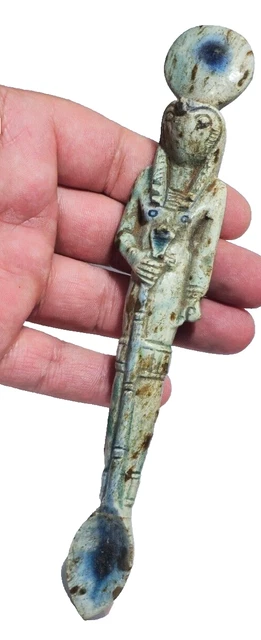 EXTREMELY RARE ANCIENT Egyptian Stone Spoon God Bust Head-96,7 Gr.200 ...