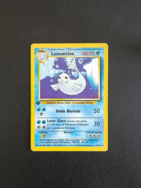 CARTE POKÉMON UNCO Lamantine 25/102 Set de Base Édition 1 Wizards FR ...