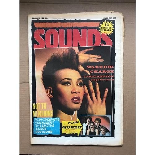 CAROL KENYON SOUNDS MAGAZINE FEB 25 1984 CAROL KENYON COVER WITH MORE ...