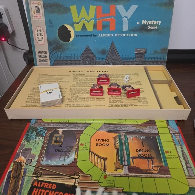WHY ALFRED HITCHCOCK Mystery Board Game 1958 Milton Bradley £27.73 ...