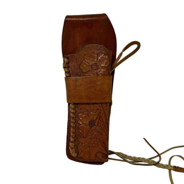 AUTHENTIC VINTAGE HAND-TOOLED Western Cowboy Gun Holster for Belt ...