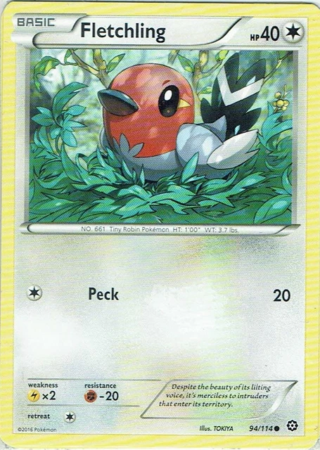 POKEMON CARTE XY Chaudière à Vapeur Numéro 94/114 Fletchling Anglais ...