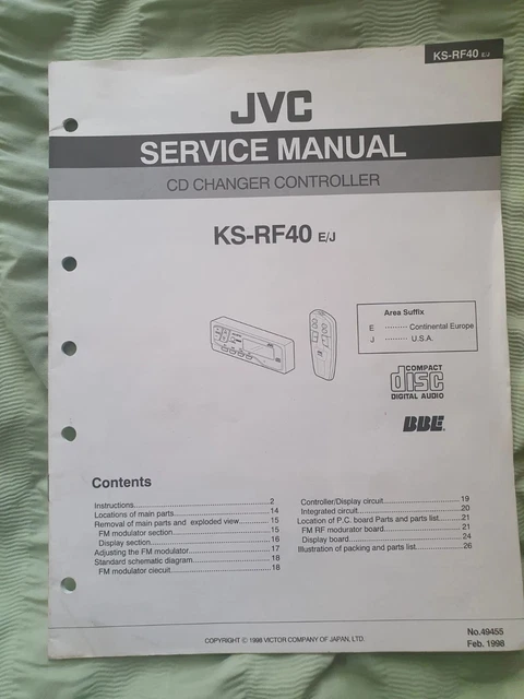 JVC SERVICE MANUAL £3.30 - PicClick UK