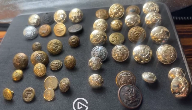 VINTAGE MIXED UNIFORM Buttons Military Livery Transport Job Lot £35.49 ...