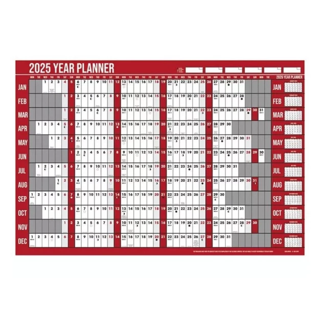 2025 LAMINATED WALL Planner, A1 Size, With Black Marker Pen ...