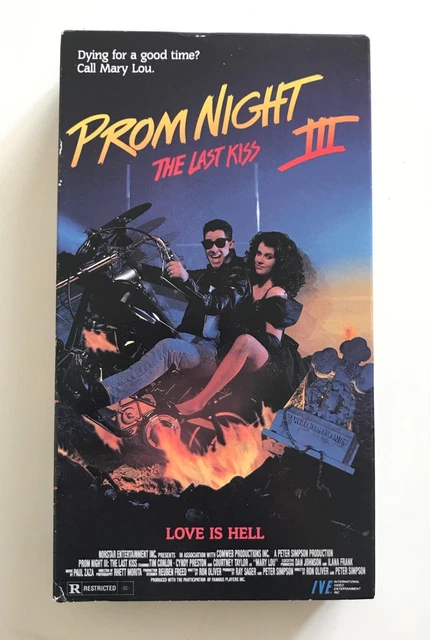 PROM NIGHT III The Last Kiss VHS IVE 80s Horror Slasher $17.99 ...