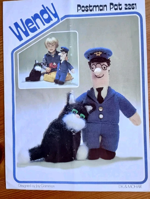 POSTMAN PAT AND Jess the Cat Toy DK Wendy 2261 Knitting Pattern £2.00 ...