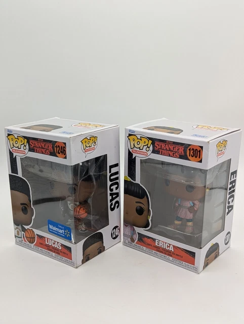 FUNKO POP! NETFLIX Stranger Things Erica #1301 & Lucas #1246 Brother Sister Set £33.97 - PicClick UK