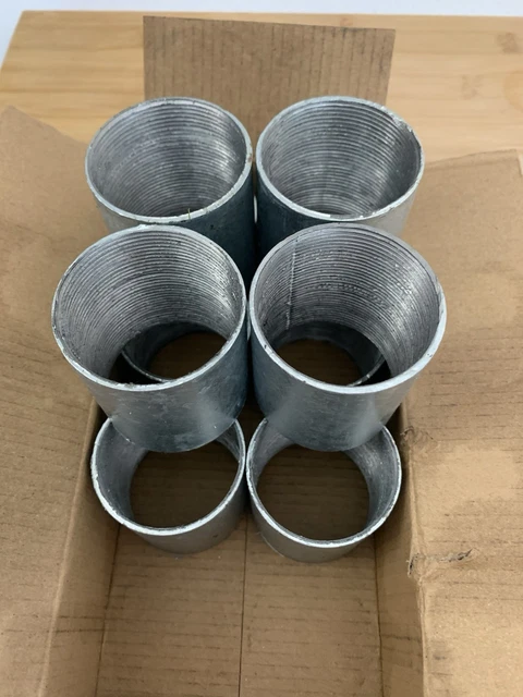 10 X 50MM solid Hot Dip Galvanised Conduit Couplings Coupler New In Box ...