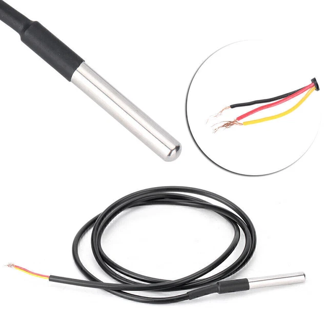 NEW WATERPROOF DIGITAL Temperature Sensor Thermal Probe DS18B20 1M For ...